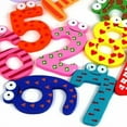 Cute Cartoon Wooden Number Fridge Magnets 10 Pcs Hand Painted ...