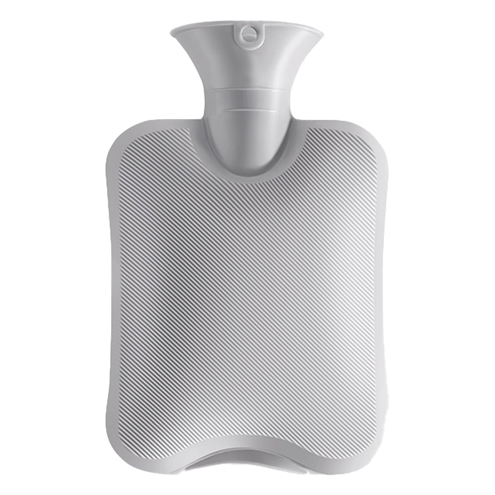 Stylish hot water bottle filling with water to warm the stomach ...