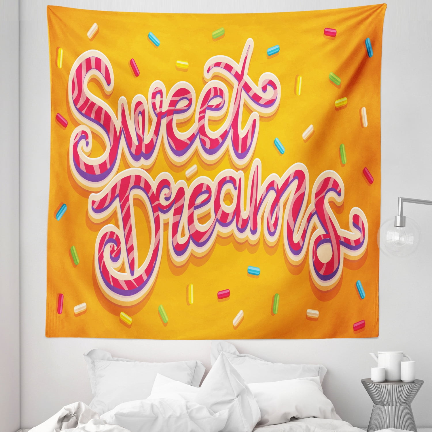 Saying Tapestry, Hand Drawn Composition of Candies with Lettering ...