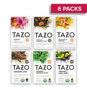 Tazo Flavored Tea Bags Sampler - 50 Count Variety Pack with 10 ...