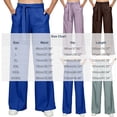 Cekizud Women's Pants Elastic Waist Insert Diagonally Pocket Belt Pants ...