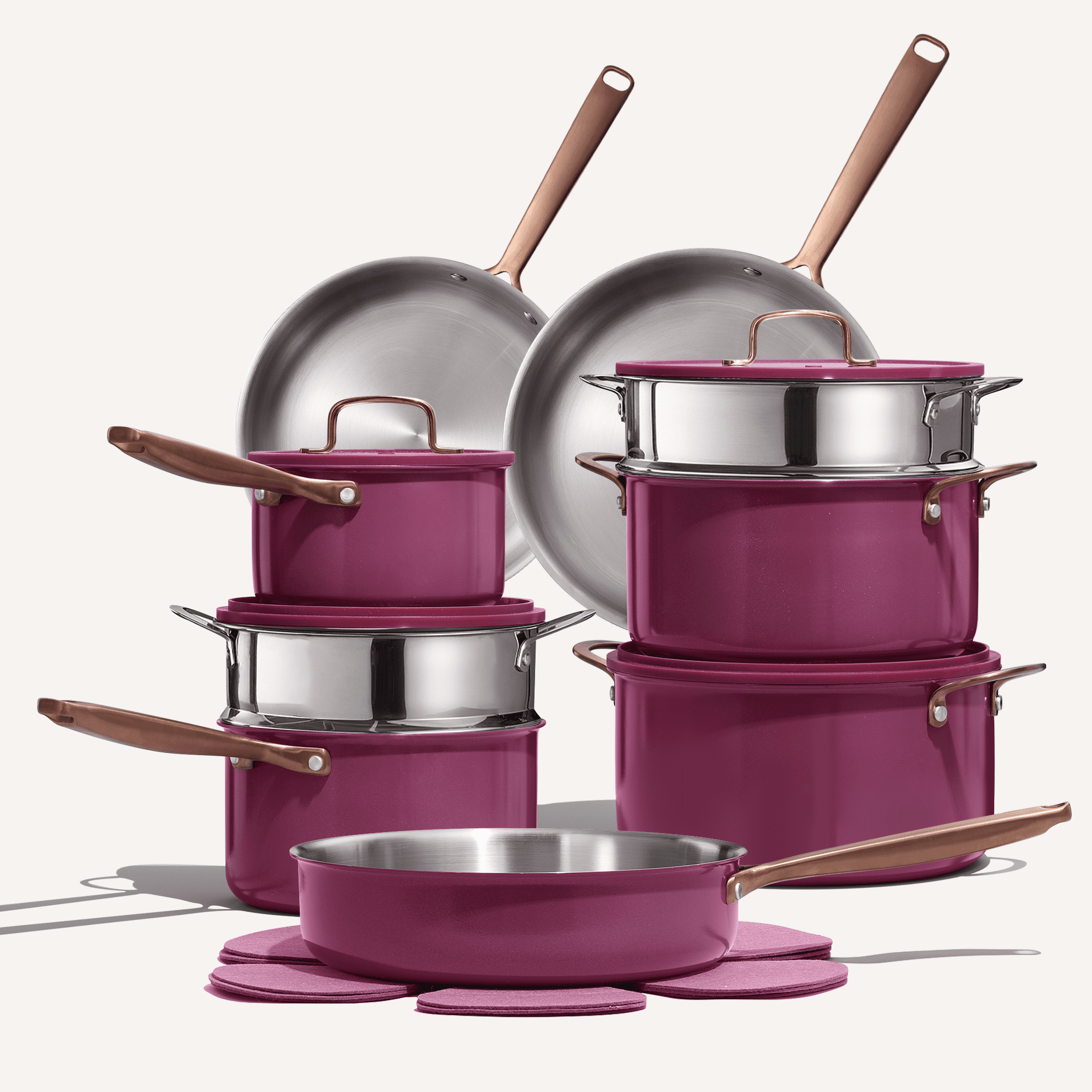 Carote 24-Piece Tri-Ply Stainless Steel Cookware Set with Lids ...