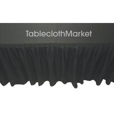 4' Fitted Polyester SINGLE Pleated Table Skirting Cover w/Top Topper 24 ...