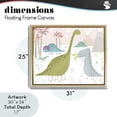 Stupell Industries Earthy Jurassic Dinosaurs Gold Framed Floater Canvas ...