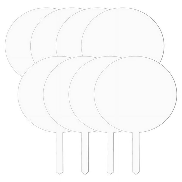 Symkmb Acrylic Cake Topper Round Cupcake Topper Blank Cake Topper Stick ...