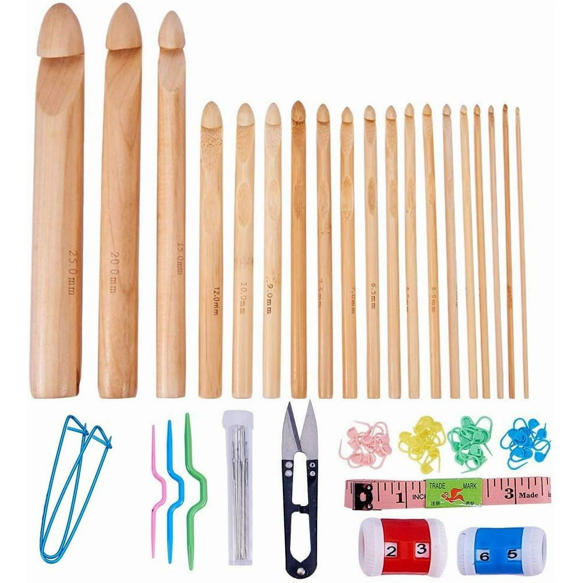 Click here for Nobrand 57pcs Crochet Tools - 19pcs Bamboo Crochet... prices