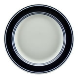 Mainstays Blue Banded 12-Piece Hand-Painted Stoneware Dinnerware Set ...