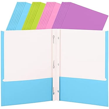 RYWESNIY Plastic Folders with Pockets and Prongs, Plastic School ...