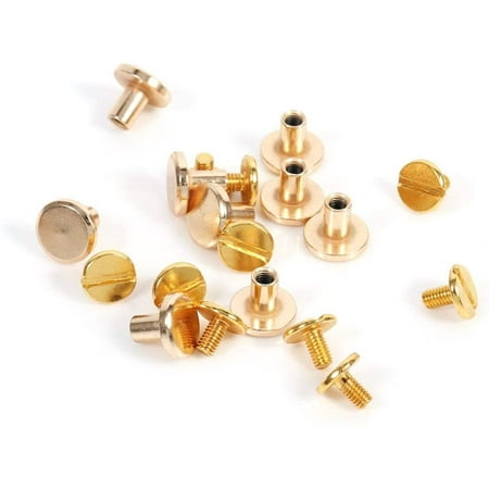 Leather Craft Rivets, 10 Sets Solid Brass Flat Leathercraft Studs DIY ...