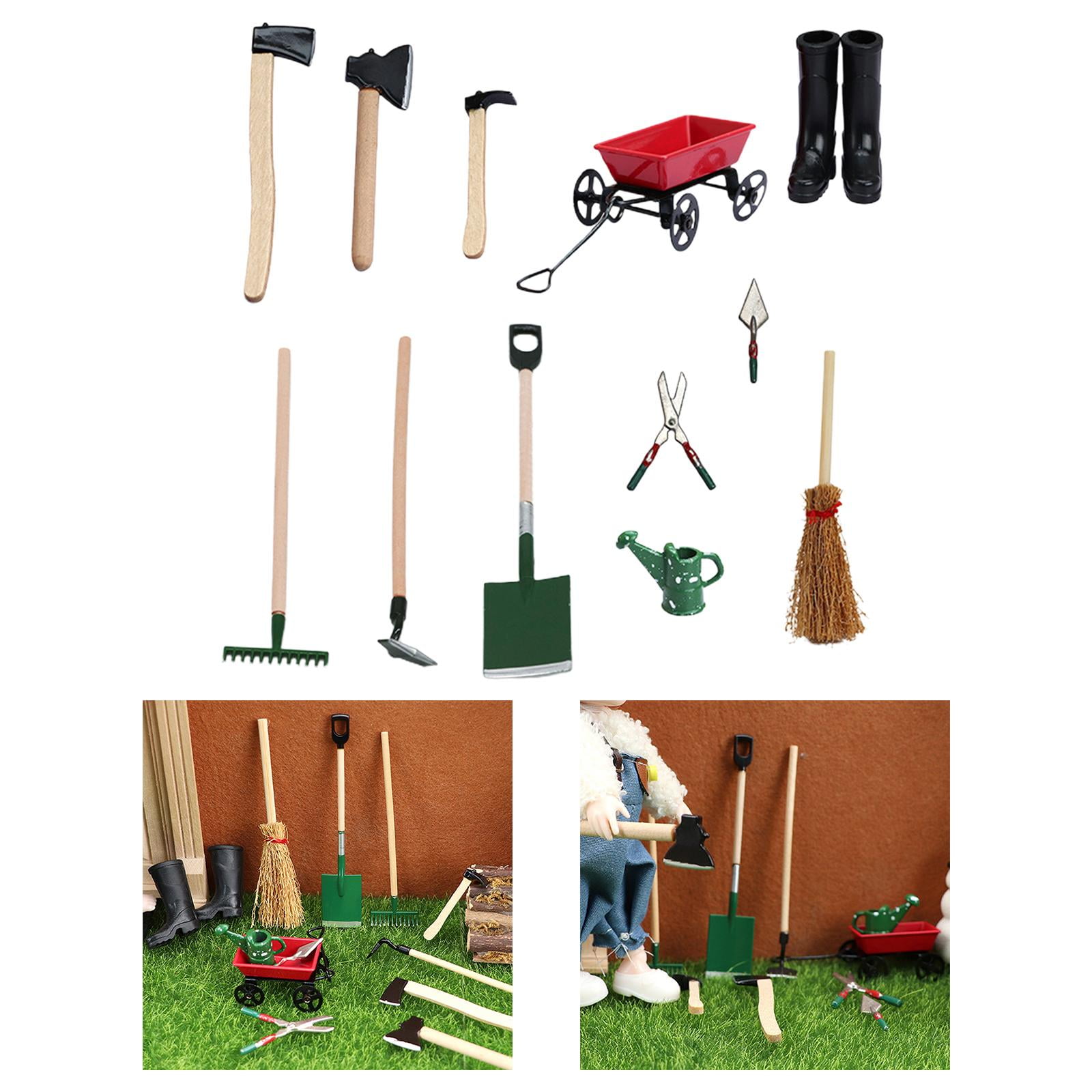 Dollhouse Garden Tools Pretend Toy Set Parts Garden Scene Model Doll ...