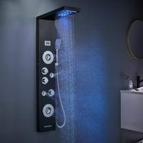 LED Bathroom Shower Panel Tower System, Wall Mount, Rain & Waterfall ...