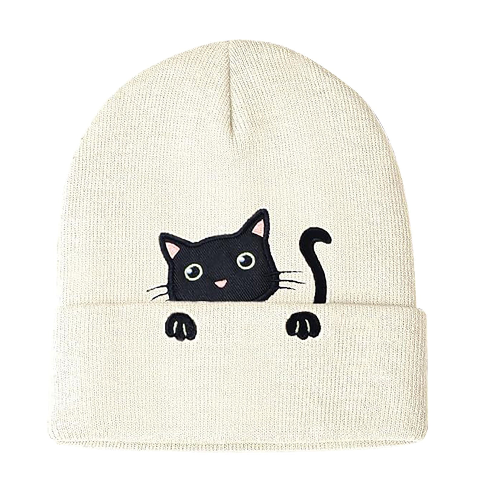 Click here for Tinz Womens Embroidered Cat Cat Animal Knitted Hat... prices