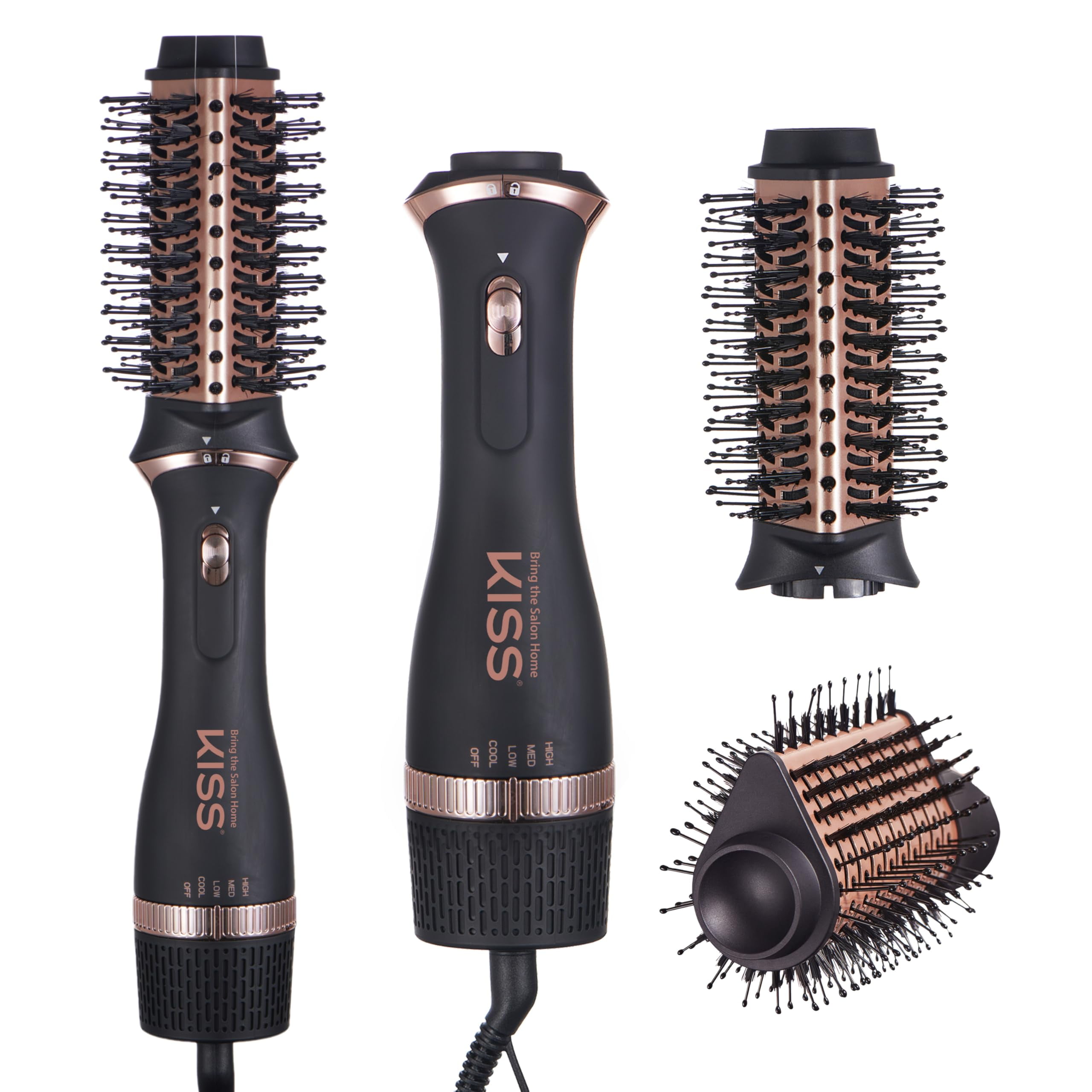 Cepillo de aire voluminizador KISS, cabezal cerámico desmontable con ...