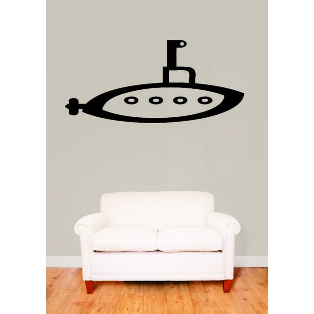 Custom Decals Underwater Submarine Watercraft Silhouette 10x20 Inches ...