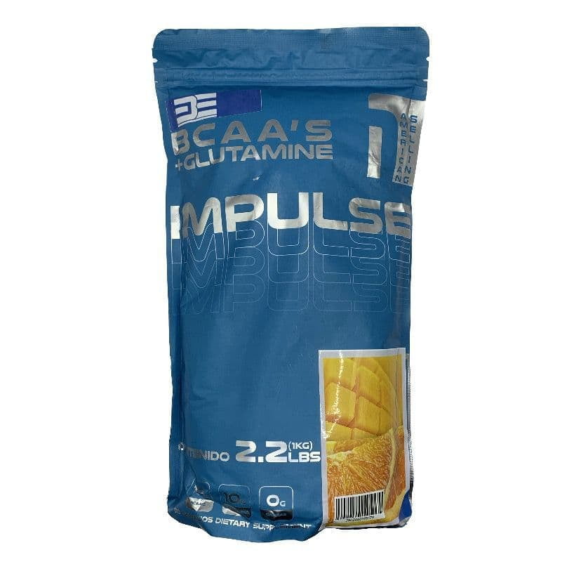 BCAA´S + GLUTAMINA IMPULSE BLU-E 2.2 LBS (50) SERV sabor naranja-mango ...