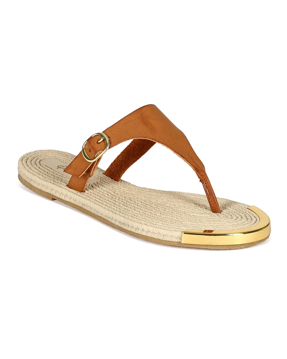 New Women Qupid Canyon-01 Leatherette Espadrille Buckle Thong Slipper ...