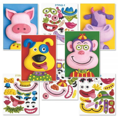 Make-A-Face Sticker Activity Cards - Set of 12 (3 of Each), Fun Kids ...