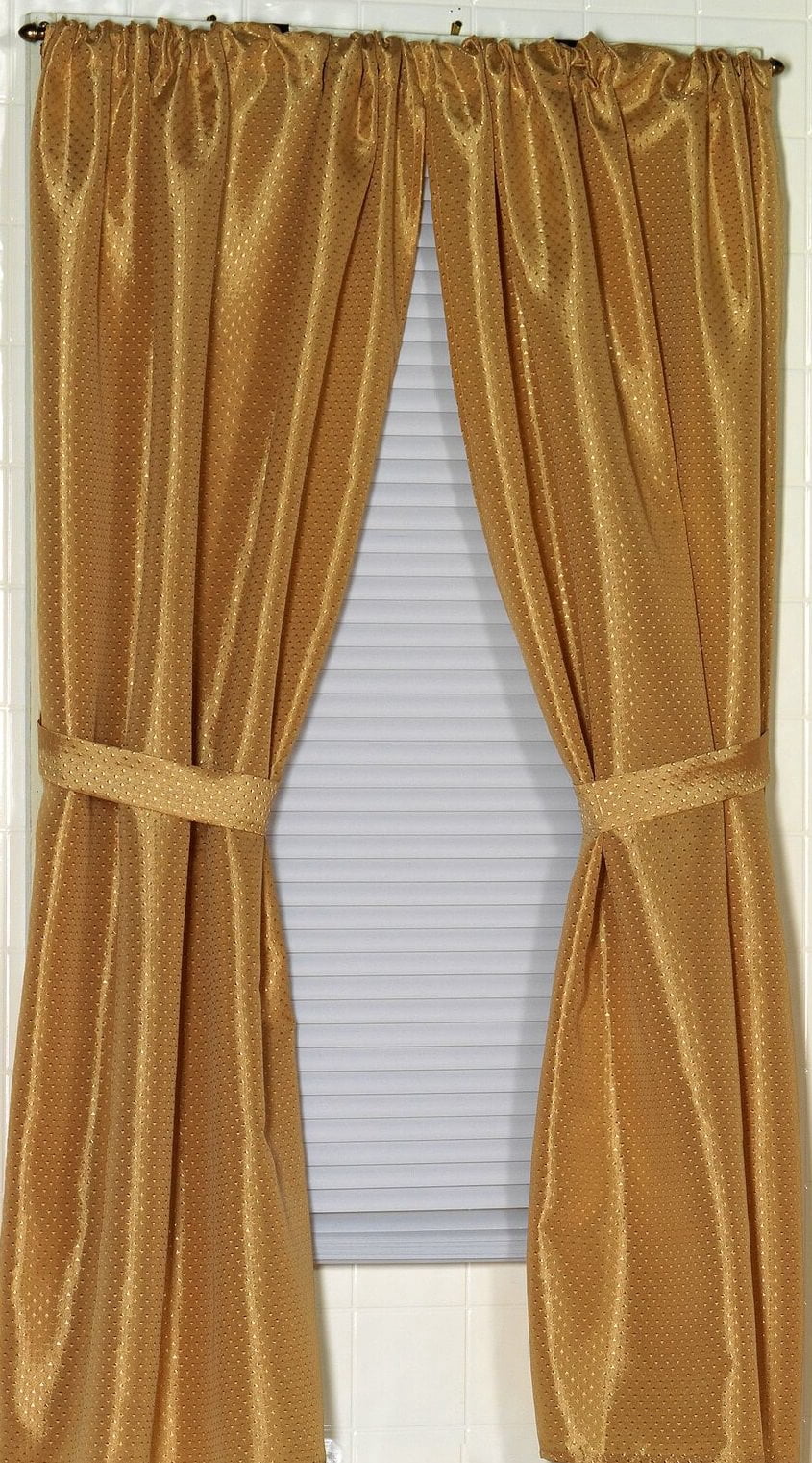 Royal Bath Lauren 100% Polyester Dobby Fabric Window Curtain With Two ...