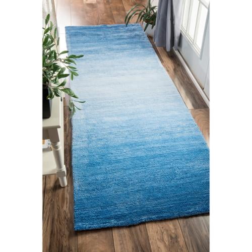 nuLOOM Handmade Modern Solid Ombre Blue Runner Rug (2'6 x 8') - Walmart ...