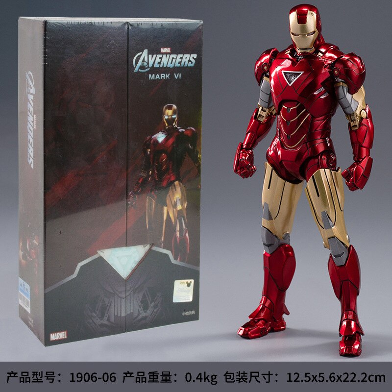 ZD Toys-figuras de acción de la serie Marvel Iron Man, MK1, MK2, MK3 ...