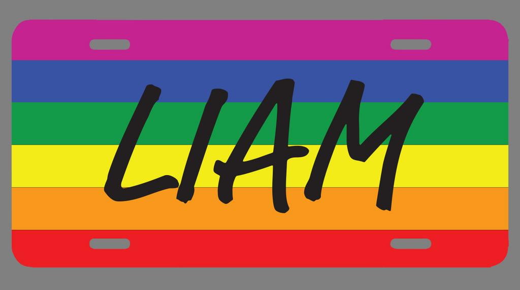 Liam Name Pride Flag Style License Plate Tag Vanity Novelty Metal | UV ...
