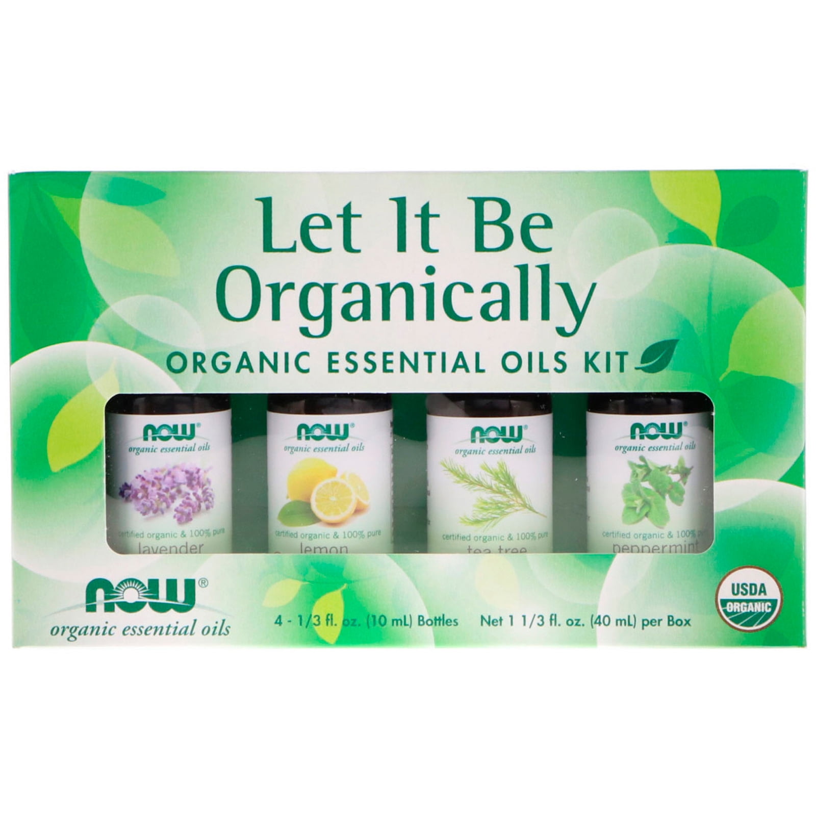 Now Foods Let It Be Organically, Organic Essential Oils Kit, 4 Bottles ...