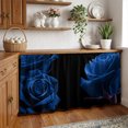 Blue Rose Cabinet Curtains 32" W x 55" L Vintage Flower Garden Abstract ...