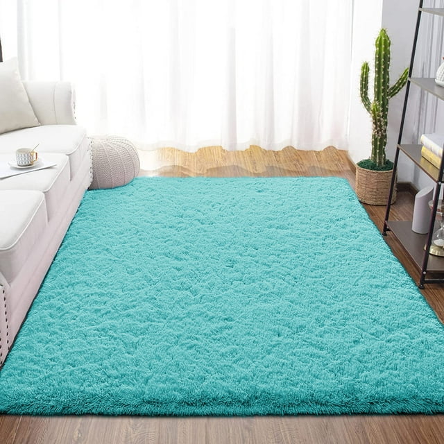Dwelke Fluffy Shag Area Rugs Soft Fuzzy Shaggy Rugs for Girls Bedroom ...