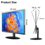Memzuoix 100Hz Gaming Computer Monitor 25" FHD 1920x1080p | VA Panel ...