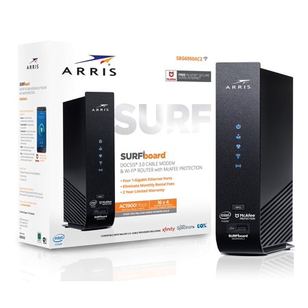 ARRIS SURFboard (16x4) DOcSIS 30 cable Modem Plus Ac1900 Dual Band Wi ...