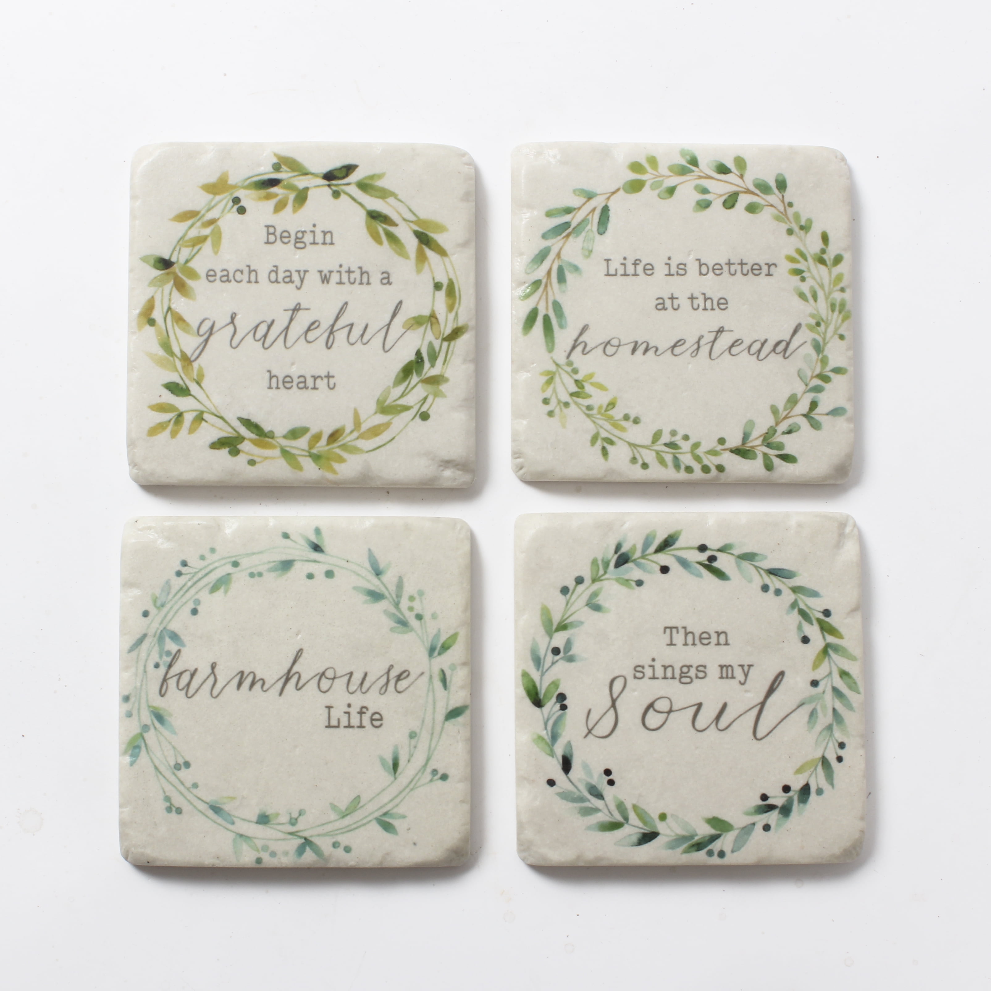 Wreathed Inspirational Quotes Coasters, 4-Piece Set | Walmart Canada