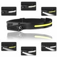 COB LED Headlamp USB Rechargeable Headlight Torch Work Light Bar Head ...