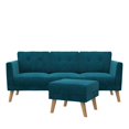 CosmoLiving Gloria Upholstered Sofa Sectional with Detachable Ottoman ...