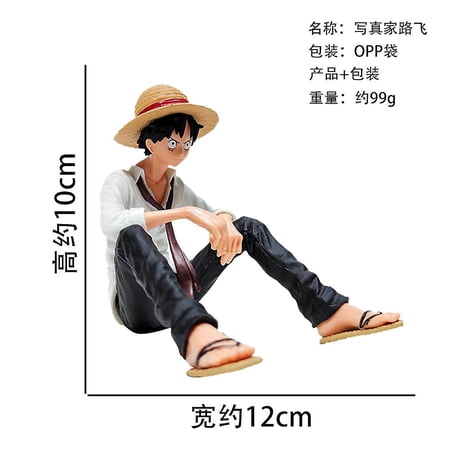 One Piece Figure Sitting Posture Luffy Shirt Photo Home Stylist Sitting ...