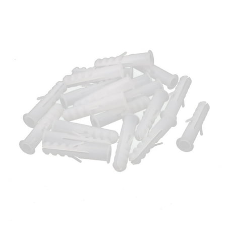 Uxcell Plastic Lag Screws Anchor Expansion Nails Plug White 6mm Dia ...