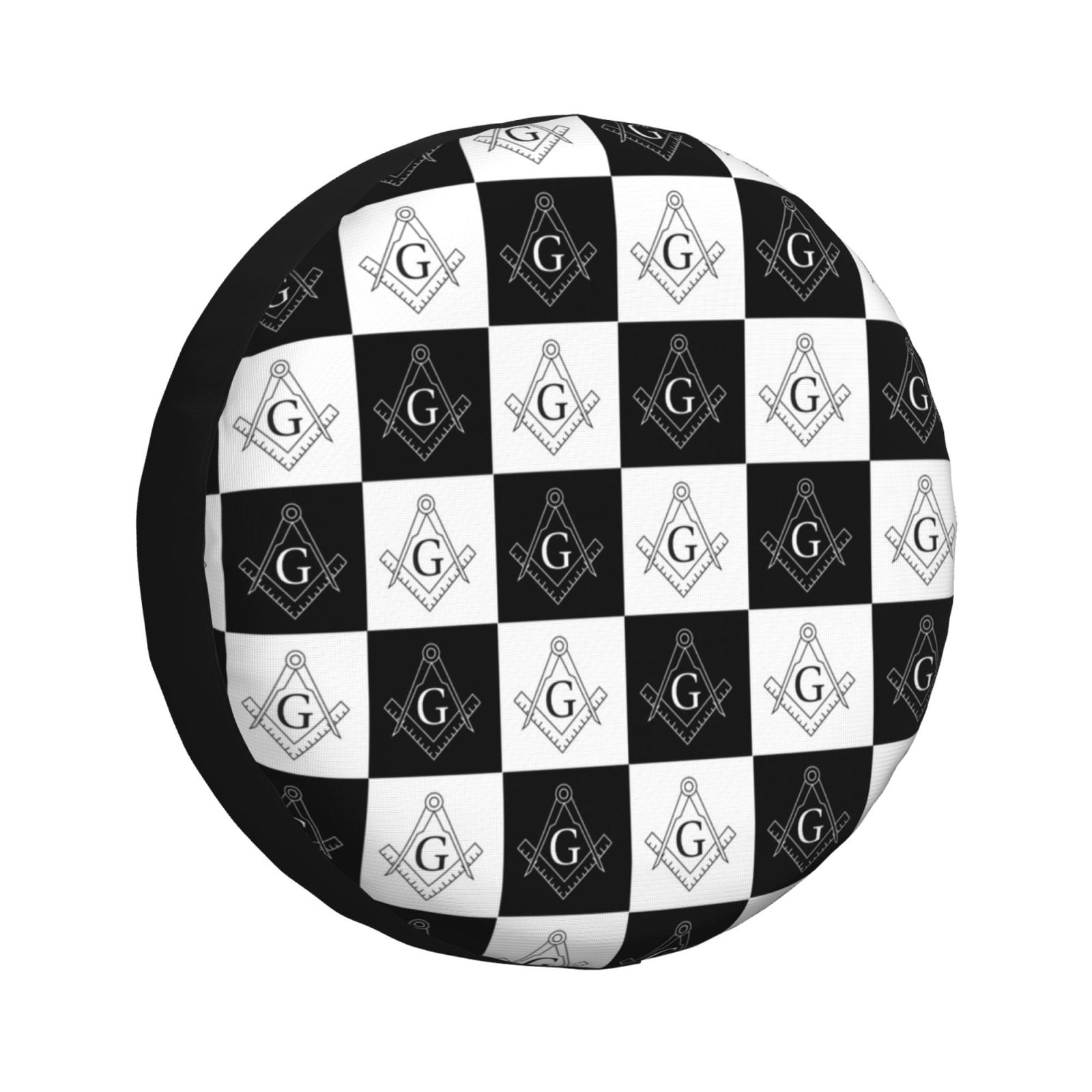 DouZhe Waterproof Spare Tire Cover, Checkered Freemason Mason Symbol ...