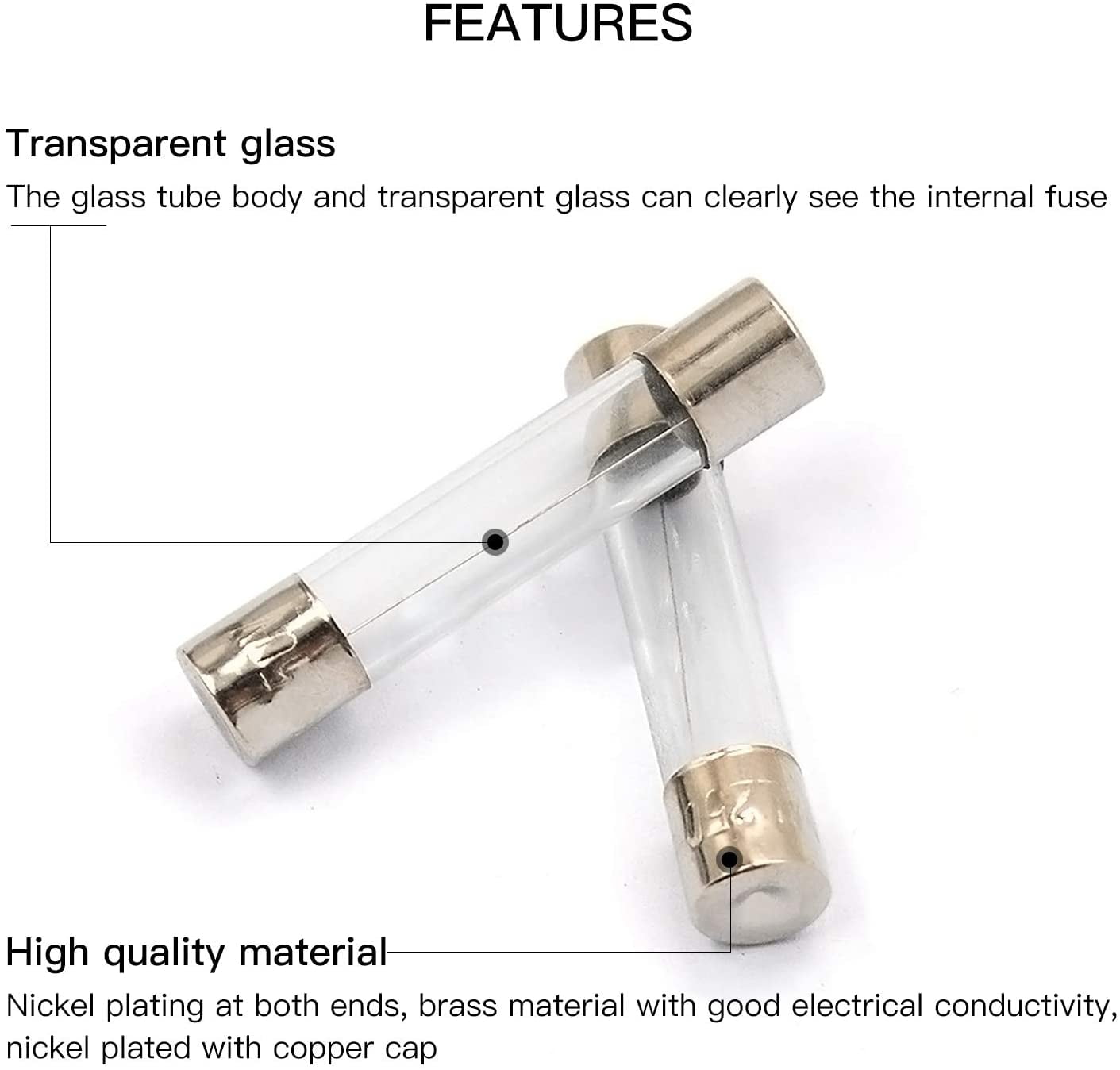 100 piezas de aletas fusibles fusible en verre fusibles en tube de verre kit surtido amp 0.2A ...