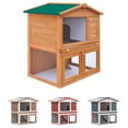 vidaXL Rabbit Hutch Bunny Cage with Pull Out Tray Pet House Solid Pine ...
