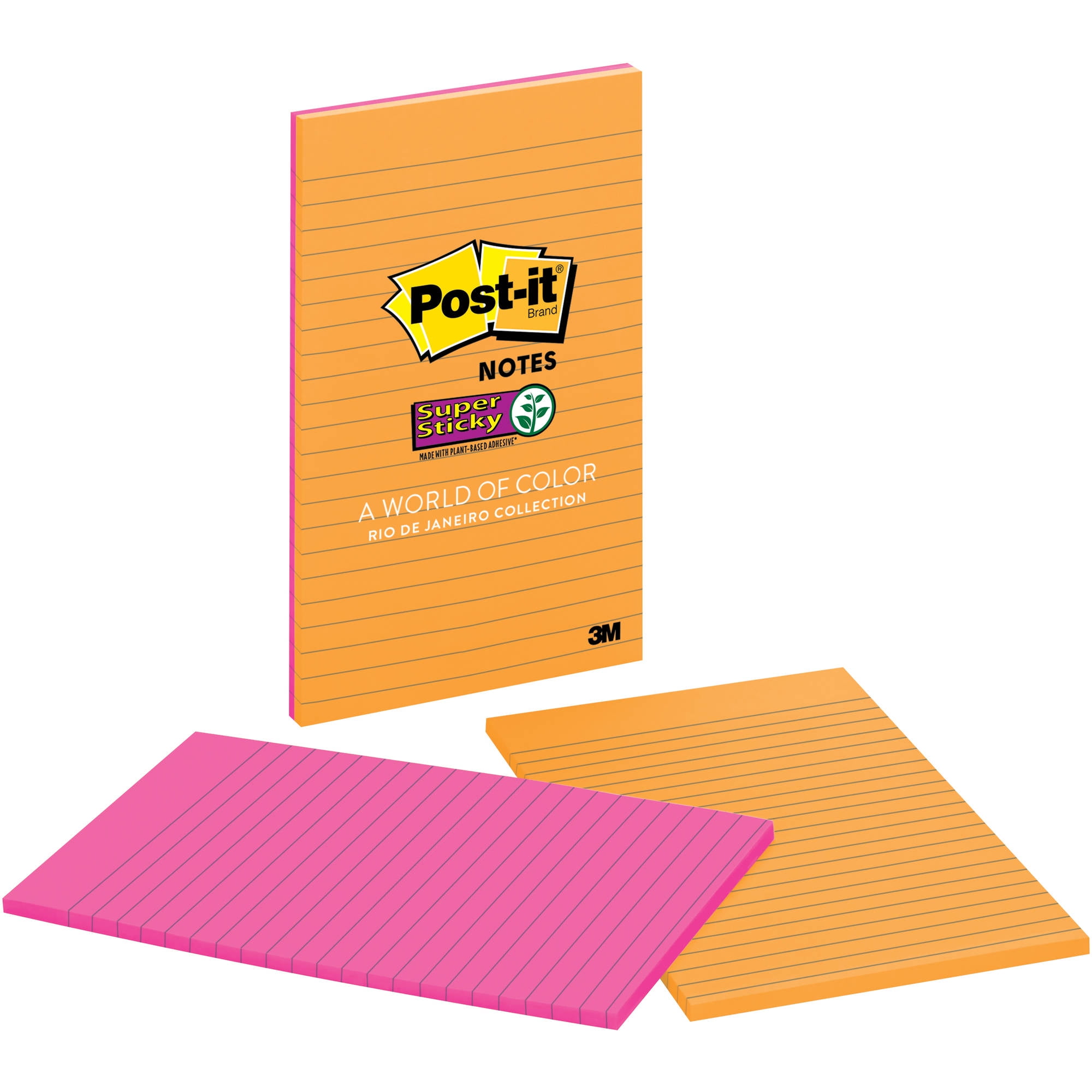 Post-it Super Sticky Lined Notes 2 Pack, 5in. x 8in., Rio de Janeiro ...