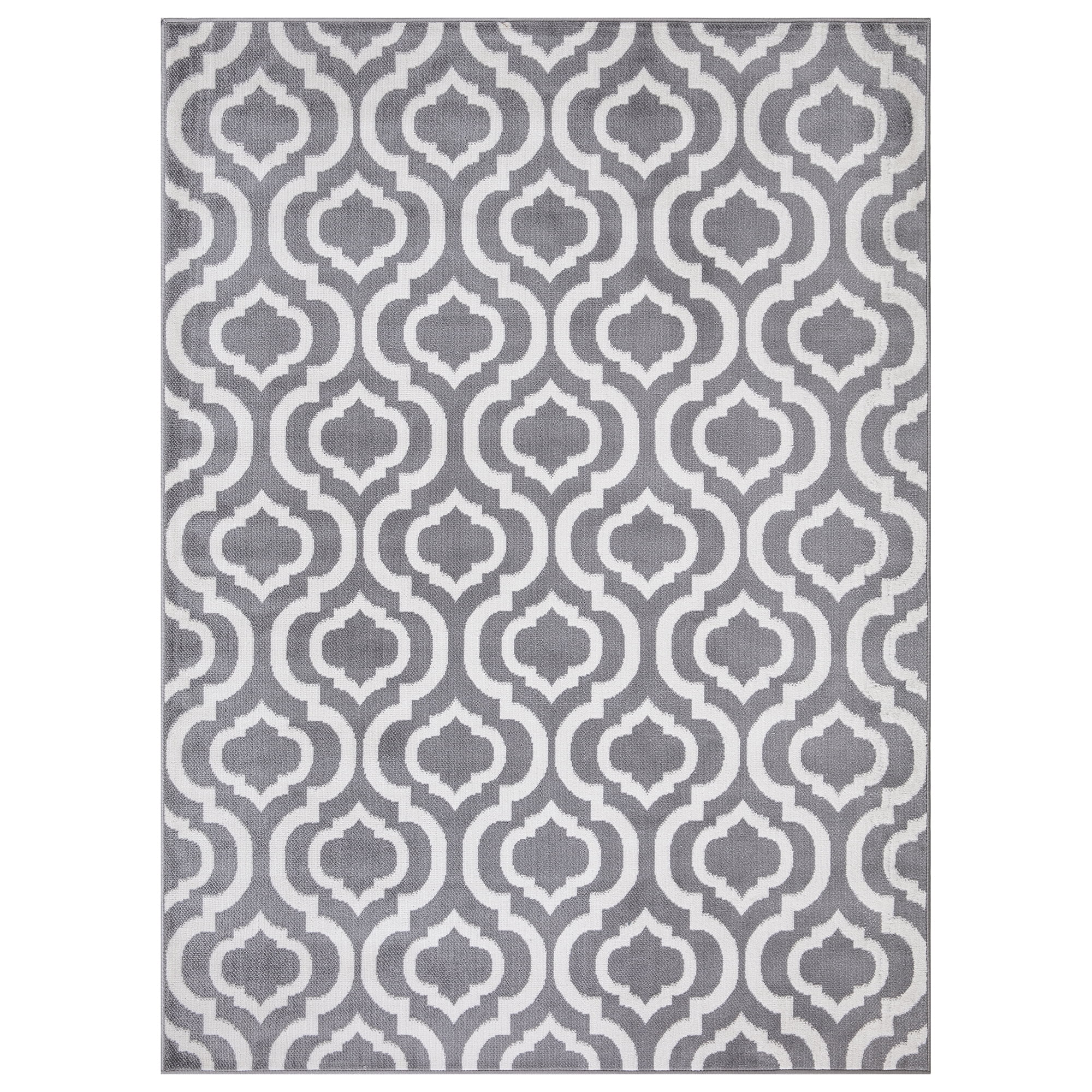 Ottomanson Diagona Moroccan Trellis 8x10 Area Rug, 7'8" x 9'8", Gray ...