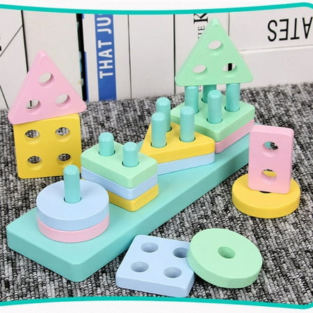Cameland Kids Toys Wooden Sorting & Stacking Toy Shape Sorter Toys For ...