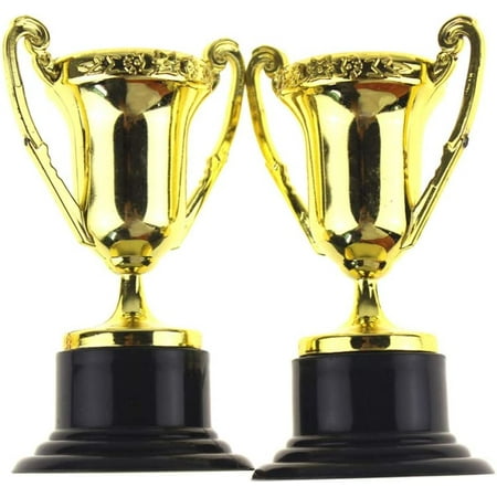 10 PCS Plastic Golden Trophy Award Trophy Cups Plastic Winner Award ...