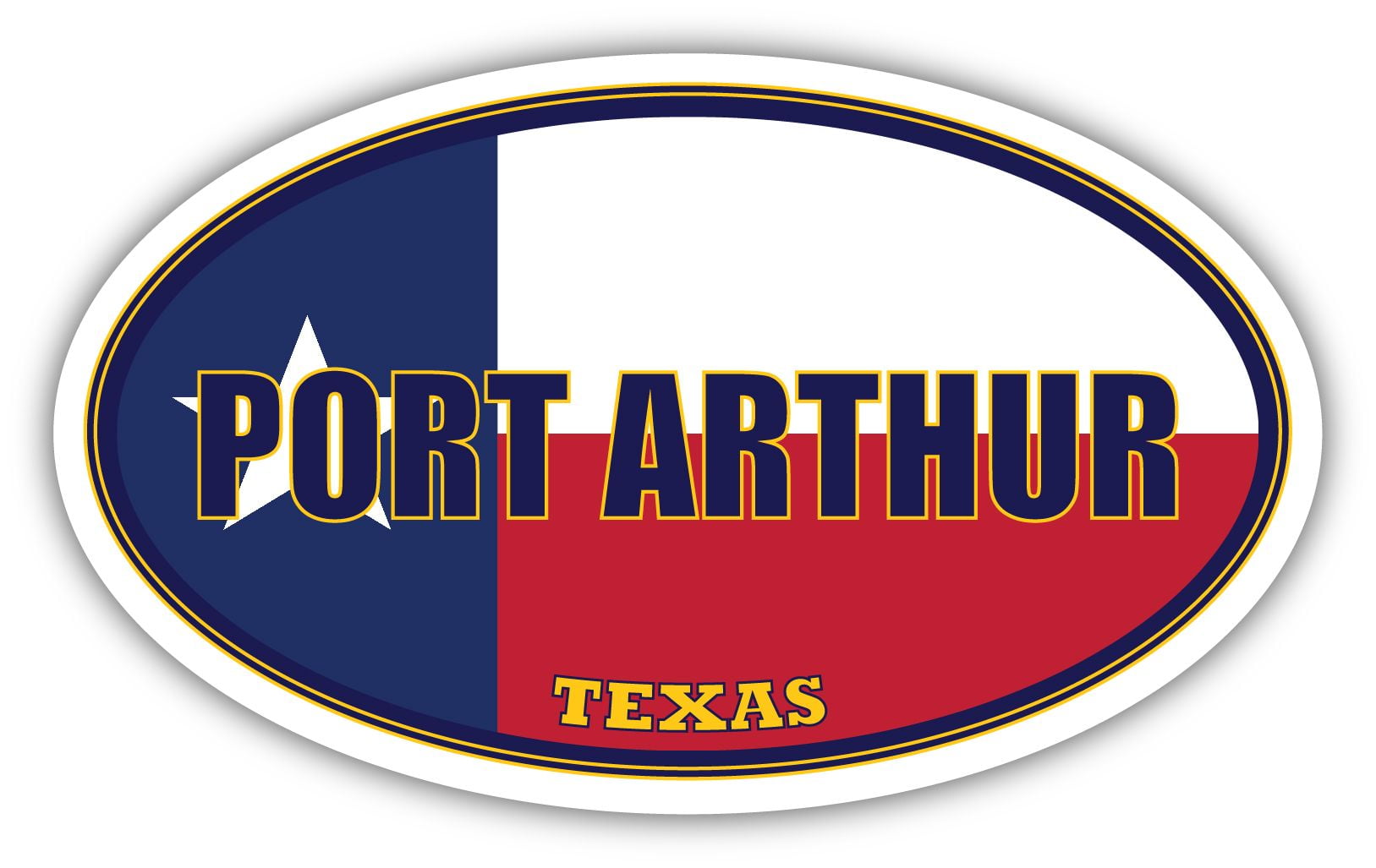 Port Arthur City Texas State Flag | TX Flag Jefferson County Oval State ...