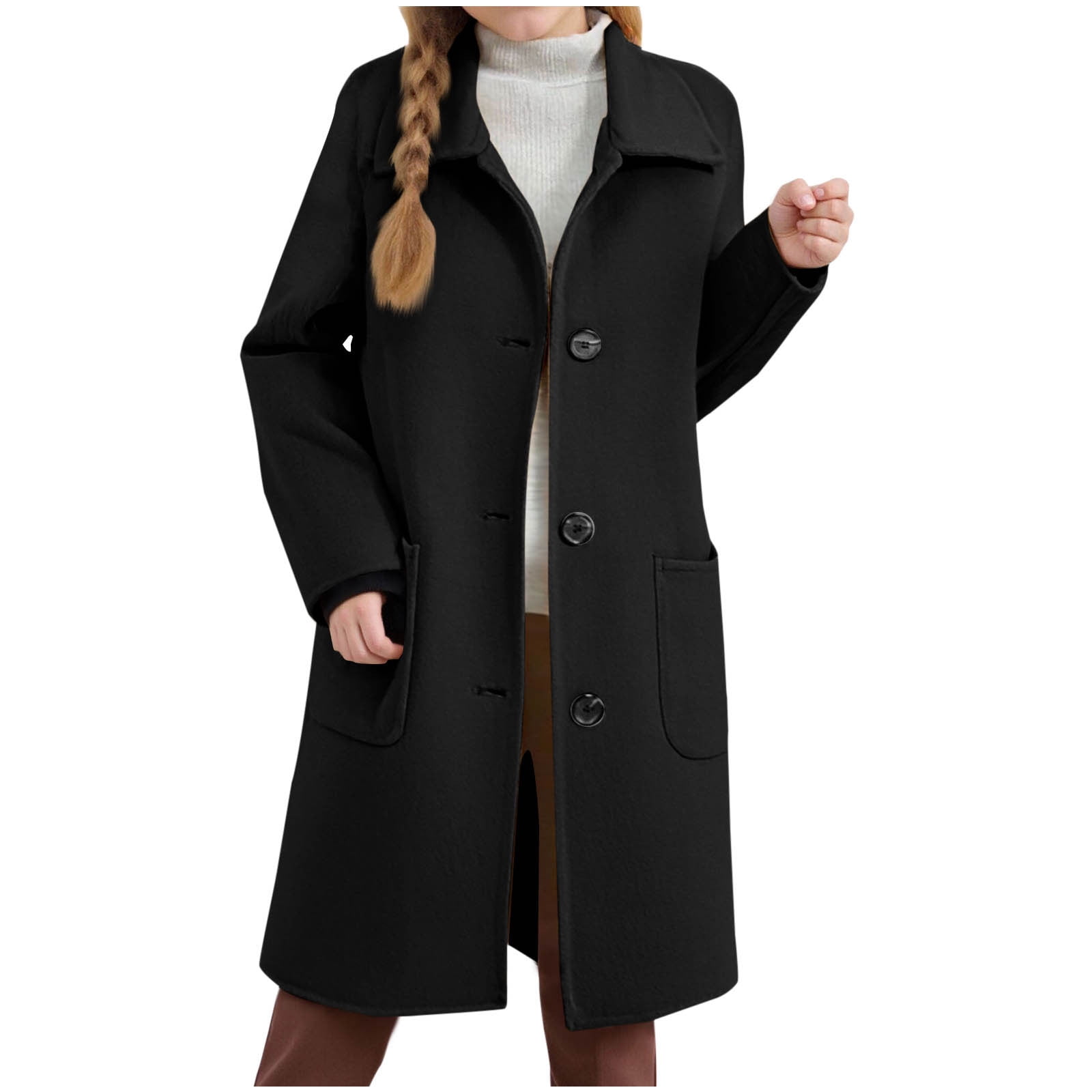 Click here for Yardsong Wool Dress Coat For Girls Notch Lapel Sin... prices