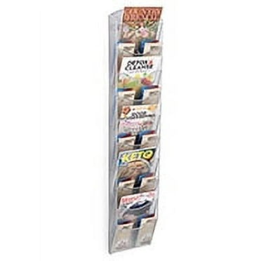 Alba Chrome Wire Wall Literature Rack - 7 A4 Compartments, Metal ...