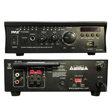 Pyle PCA2 80 Watt Stereo Sound Speaker Amplifier Receiver Home Audio ...