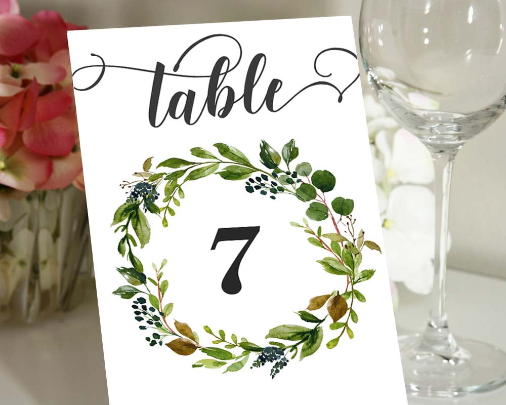 Darling Souvenir Double Sided Print Rustic Leaf Table Numbers ...