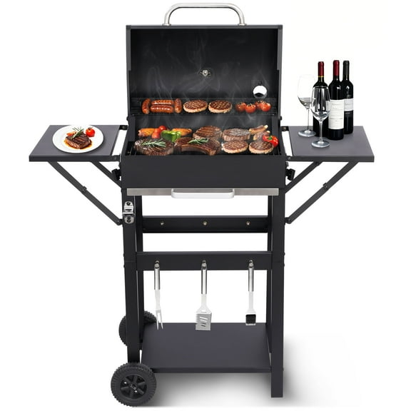 Char-Griller® Portable Pro™ Portable Charcoal Grill and Side Fire Box ...
