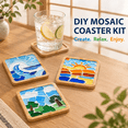 6 Sets Diy Mosaic Coaster Kit With Landscape Patterns Design Coasters ...
