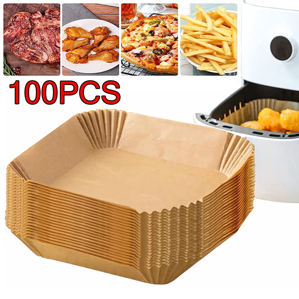 100Pcs Air Fryer Disposable Paper Liner, Square Non-Stick Parchment ... 100Pcs Air Fryer Disposable Paper Liner, Square Non-Stick Parchment ...